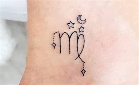 A Starry Virgo Symbol Tattoo For Women By Moth Tattoo Unique Virgo