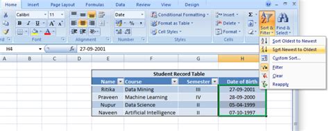 How To Organize Excel By Date