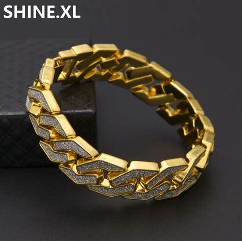 2021 Iced Out Miami Cuban Link Bracelets For Men Jewelry 3D Gold Silver
