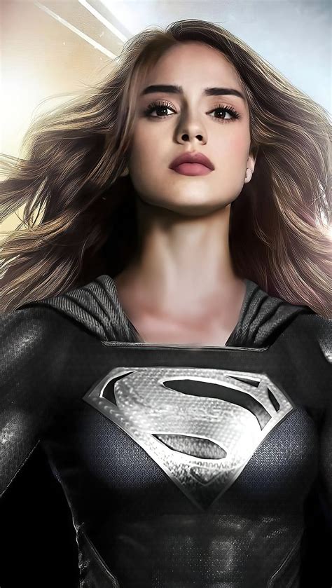 1125x2436 Sasha Calle Supergirl Fan Art Black Suit Iphone Xsiphone 10