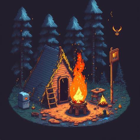 픽셀 아트 그림 프리미엄 사진