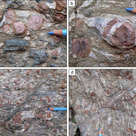 Field Photographs Of Garnet Staurolite Micaschist With A Pre Alpine