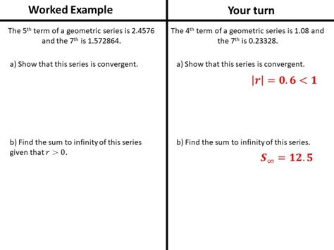 Sum To Infinity 1 Example Problem Pair Berwickmaths