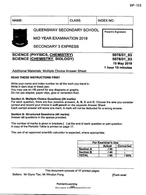 Sec3 Sci Chem 2019 Sa1 Queensway Pdf Sec3 Sci Chem 2019 Sa1 Queensway Pdf