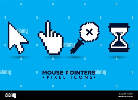 Set Pixel Mouse Cursor Icon Stock Vector Image And Art Alamy