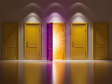 A Row Of Yellow Doors With The Word Quot Light Quot On Them Premium