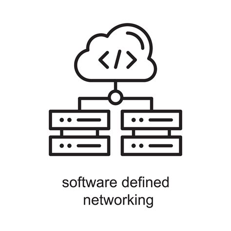 Software Defined Networking Vector Outline Icon Design Illustration