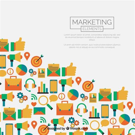 Fundo De Elementos De Marketing Em Estilo Plano Vetor Grátis