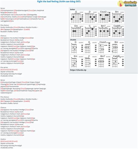 Chord Fight The Bad Feeling Vườn Sao Băng Ost Tab Song Lyric
