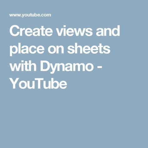 Create Views And Place On Sheets With Dynamo YouTube Create Sheets