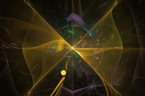 Fractal Backdrop Shape Magic Vibrant Space Rotation Luminous Creative Stock Illustration