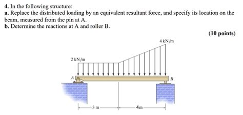 In The Following Structure A Replace The Distributed Loading By An Equivalent Resultant Force