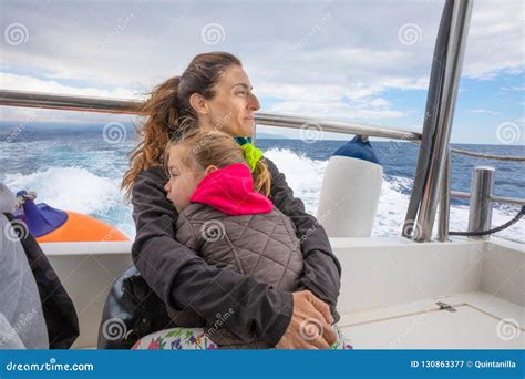 Mother With Her Son In A Motorboat Royalty Free Stock Image CartoonDealer