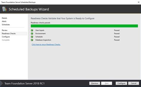 Tfs 2018 Scheduled Backups Error Tf401002 Stack Overflow