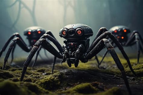 Thousands Of Nanite Robot Spiders Premium Ai Generated Image