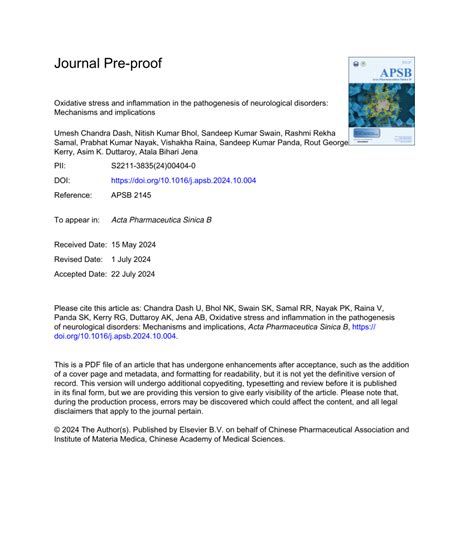Pdf Oxidative Stress And Inflammation In The Pathogenesis Of