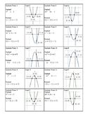 Quadratic Functions Standard And Factored Form Graph Card Sort Tpt