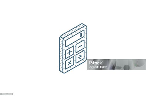 電卓アイソメアイコン3dラインアート技術図面編集可能ストロークベクトル 3dのベクターアート素材や画像を多数ご用意 3d 3人