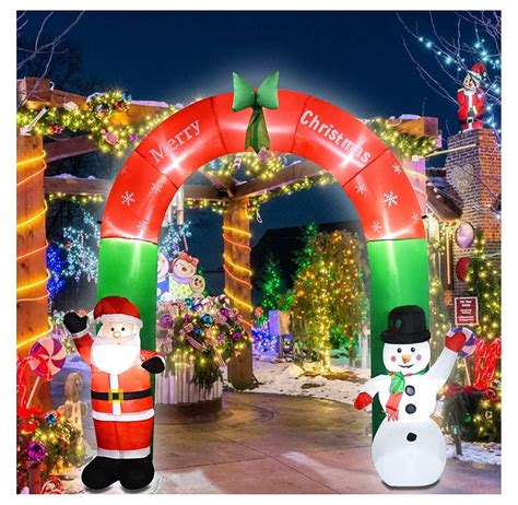 8 Ft Christmas Inflatable Archway Santa Claus And Snowman Inflatable