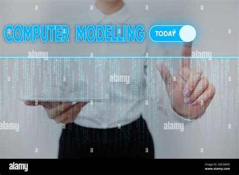 Text Sign Showing Computer Modelling Business Overview Using A Computer To Make A Model Of A