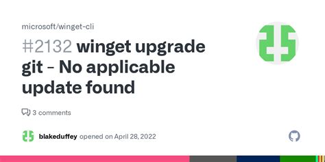 Winget Upgrade Git No Applicable Update Found Issue