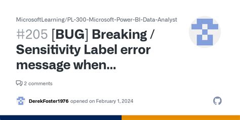Bug Breaking Sensitivity Label Error Message When Attempting To