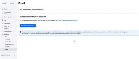 add and authenticate email domains twilio