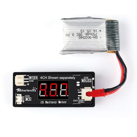 S Lipo Battery Voltage Checker Tester For Quadcopter Battery W Jst Mcx Ph And Micro Losi