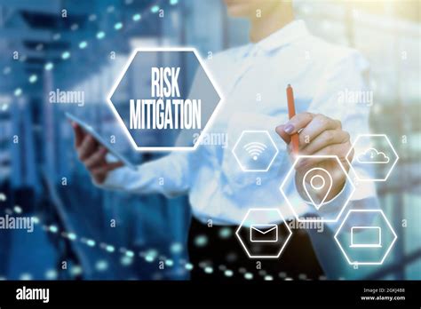 Handwriting Text Risk Mitigation Concept Meaning Strategy To Prepare For And Lessen The Effects