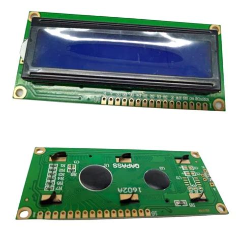 Pantalla LCD Azul Retroiluminada De 16x2 Con Escritura Blanca Para Arduino MercadoLibre