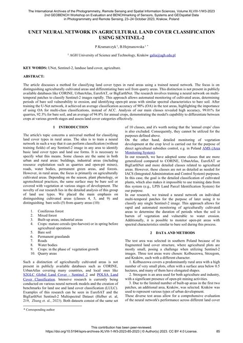 PDF UNET NEURAL NETWORK IN AGRICULTURAL LAND COVER CLASSIFICATION