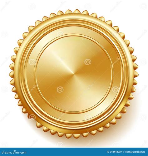 Gold Seal Vector Illustration Elegant Design Isolated On White Ai