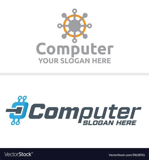 Circle Circuit Tech Line Logo Digital Royalty Free Vector