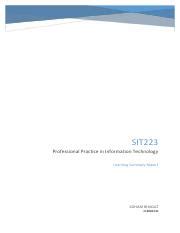 Learning Summary Report Pdf Learning Summary Report SIT740 Research