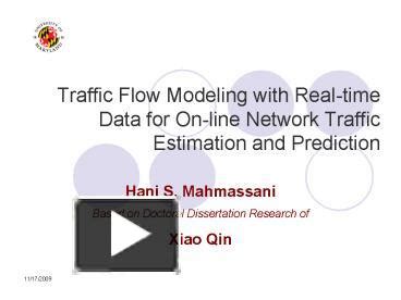 Traffic Flow Modeling With Realtime Data For Online Network Traffic Estimation And Prediction