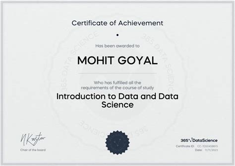 Completed Data Science Course From 365datascience Mohit Goyal Posted
