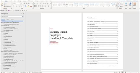 Security Guard Employee Handbook Template