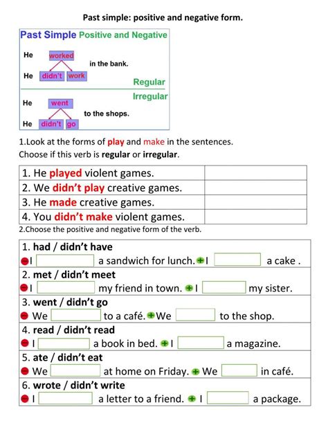 Simple Pastpos Free Interactive Worksheets 584498