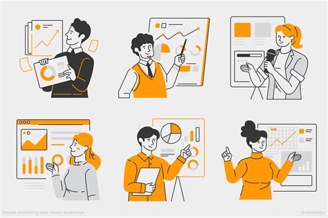 People Presenting Data Illustration Pack 28 Free Download Business Illustrations Iconscout