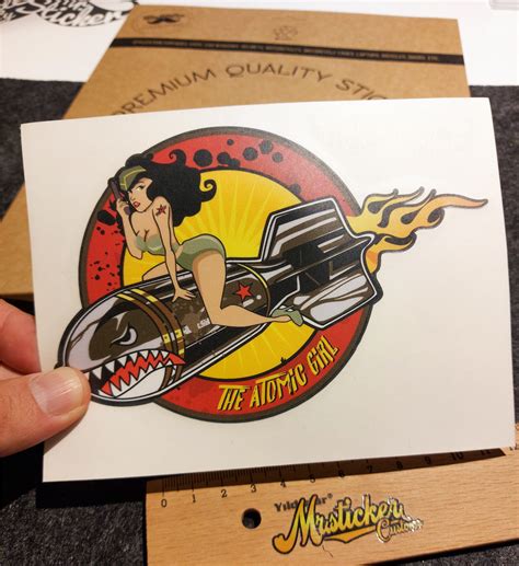Wwpnp50 Atomic Pinup Girl Stickerdecal Durable Against Sun Etsy