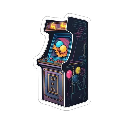 Arcade Machine Vinyl Sticker Water Bottle Decal Laptop Sticker Gamer