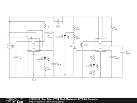 Ben Eater Style Clock Module For Diy 8 Bit Computer Circuitlab