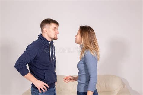 People Domestic Violence And Abuse Concept Young Couple Arguing