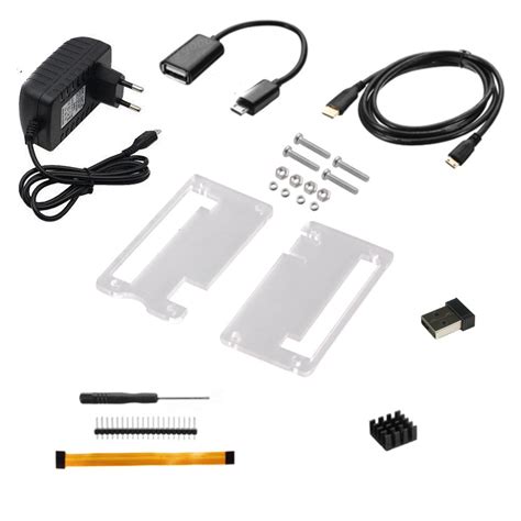 Raspberry Pi Zero W USB Adapter With HDTV Cable OTG Camera Cable And Heat Sink Power Adapter