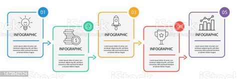 색상 아이콘과 5가지 옵션 또는 단계가 있는 인포그래픽 디자인 비즈니스 개념에 대한 인포그래픽 벡터 그림입니다 5에 대한 스톡 벡터 아트 및 기타 이미지 Istock