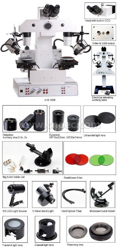 Forensic Digital Bullet Comparison Microscope Opto Edu A18 1808 2 7x 255x