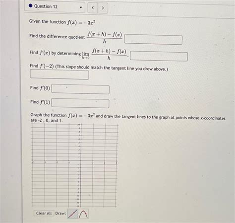 Solved Question 12 Given The Function F X 3x² Find The