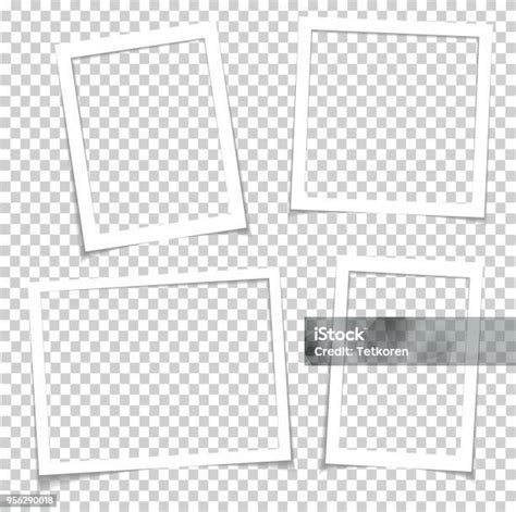 현실적인 그림자와 사진 프레임 벡터 절연 효과 3 차원 그림자와 이미지 국경입니다 빈 사진 프레임 서식 파일 갤러리 일러스트 레이 션 0명에 대한 스톡 벡터 아트 및 기타