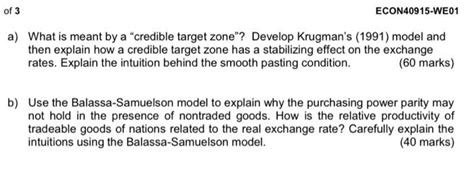 Solved Of 3 Econ40915 We01 A What Is Meant By A Credible