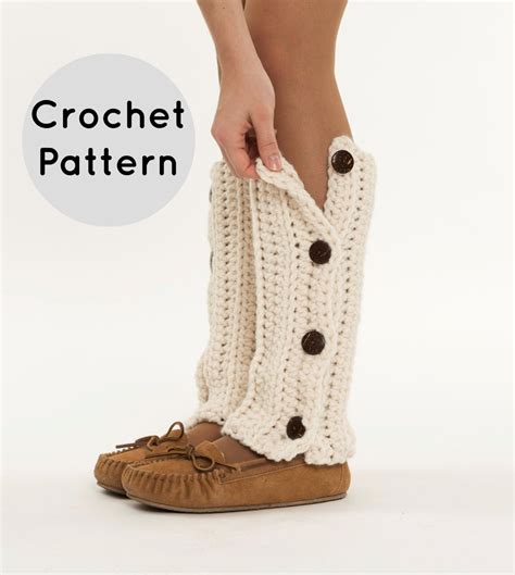 Crochet Pattern Chunky Button Up Crochet Leg Warmer Pattern Etsy